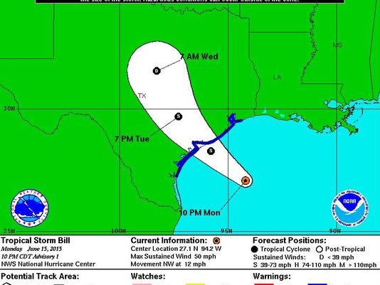 Tropical Storm Bill 2015 Tropical Storm Bill Makes Landfall On Texas