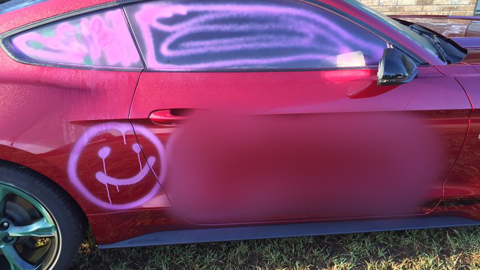 Obscene graffiti sprayed on vehicles in Spring Hill | cbs19.tv